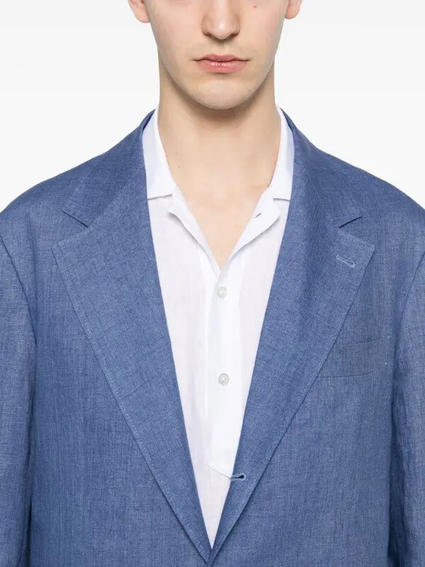 Brunello Cucinelli Linen Single-breasted Suit - Blue