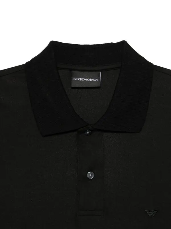 Emporio Armani Logo Polo Shirt - Black