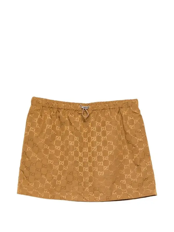 Gucci Gg Nylon Mini Skirt - Beige