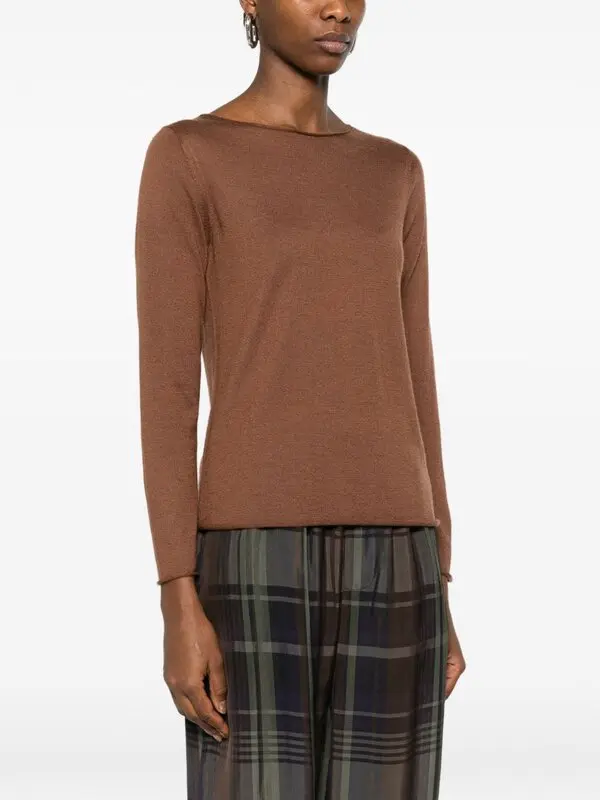 BEYOU Cashmere And Silk Blend Sweater - Brown