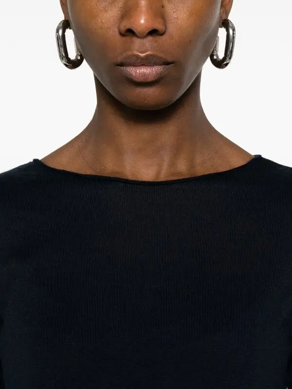 BEYOU Cashmere And Silk Blend Sweater With Crew Neck - Blue