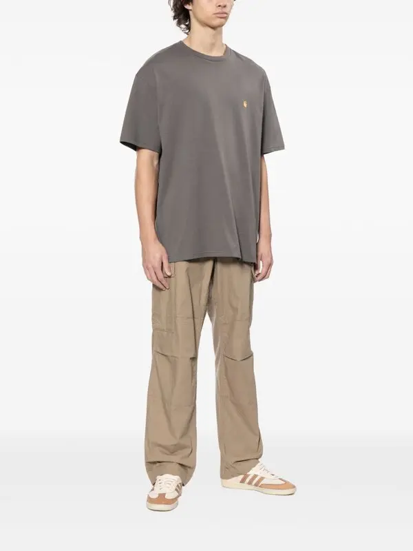 Carhartt Work In Progress Logo Cotton Polo Shirt - Grey