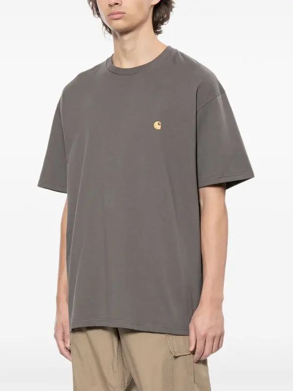 Carhartt Work In Progress Logo Cotton Polo Shirt - Grey