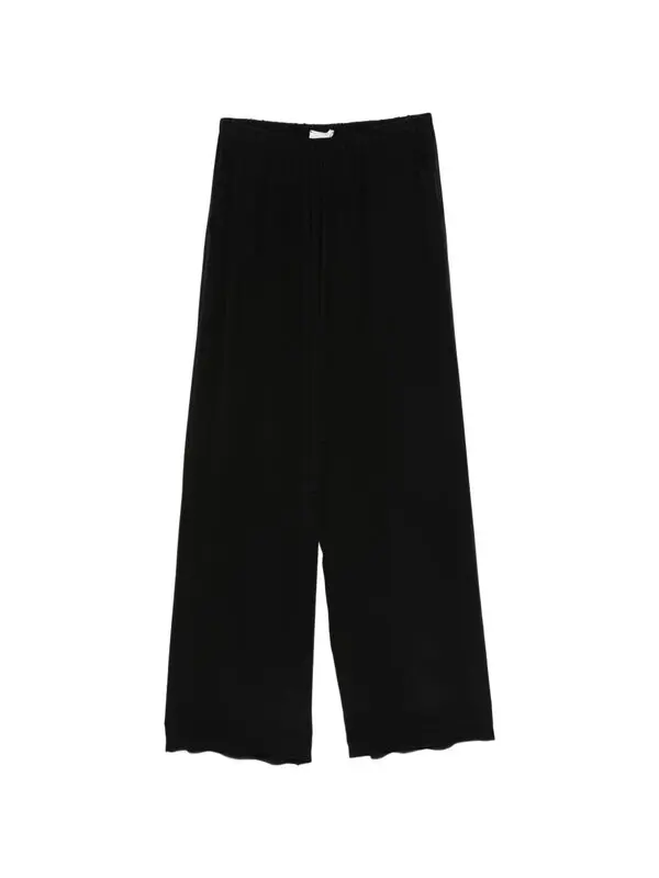 ALYSI Silk Wide-leg Trousers - Black