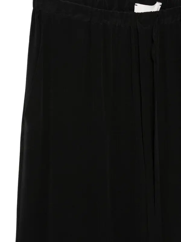 ALYSI Silk Wide-leg Trousers - Black