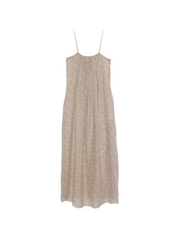 ALYSI Printed Midi Dress - Beige