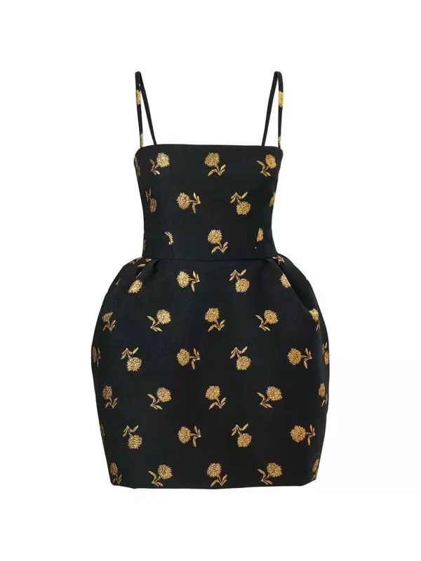 Carolina Herrera Carnation Jacquard Bell-shaped Mini Dress