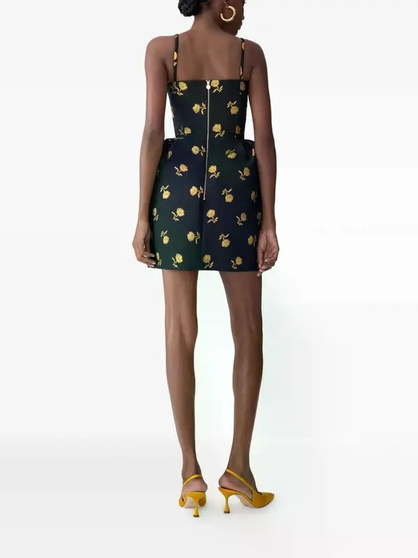 Carolina Herrera Carnation Jacquard Bell-shaped Mini Dress