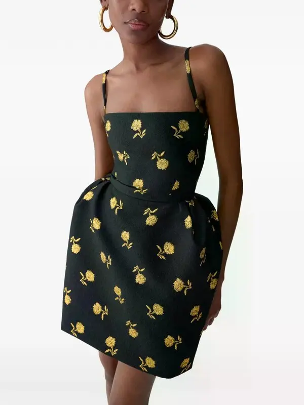 Carolina Herrera Carnation Jacquard Bell-shaped Mini Dress