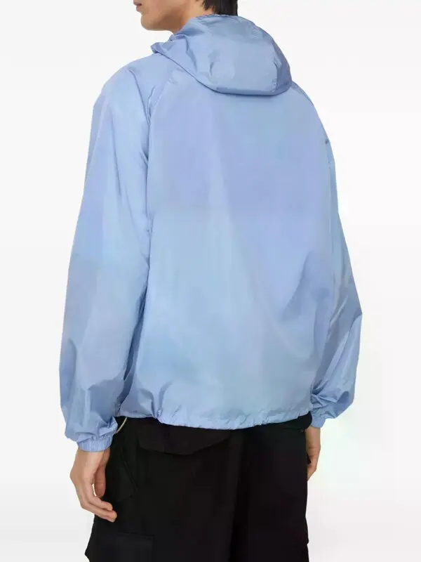 Burberry Checker-tape Nylon Hooded Jacket - Blue