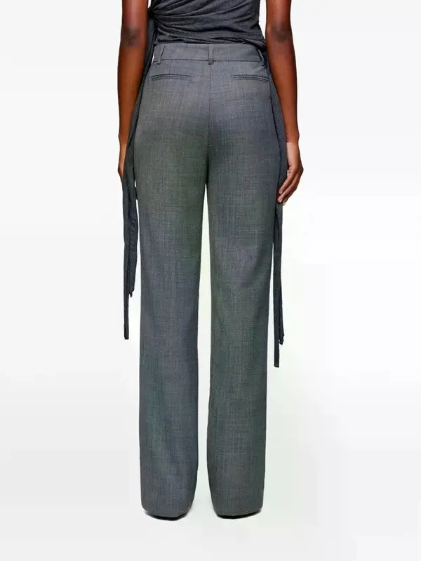 GANNI Mélange-effect Tailored Trousers - Grey