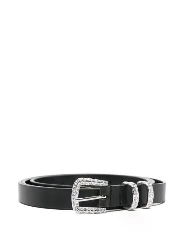 Maje Embellished-buckle Leather Belt - Black