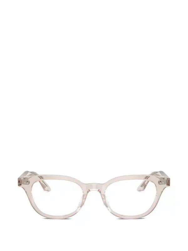 Oliver Spencer Patterned Square-frame Glasses - Pink