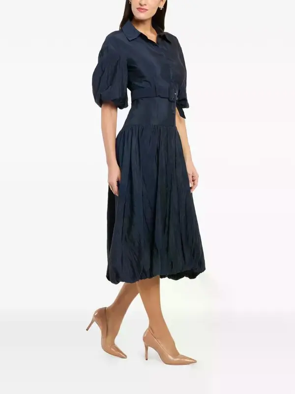 Cinq À Sept Daliah Puff-sleeve Belted Midi Dress - Blue