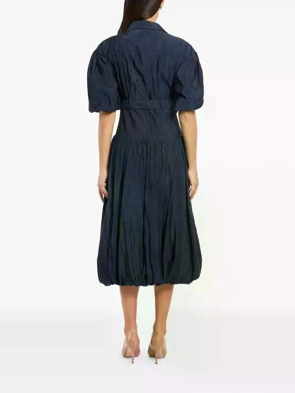 Cinq À Sept Daliah Puff-sleeve Belted Midi Dress - Blue