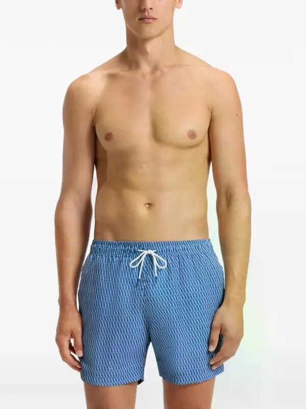 BOSS Printed Swim Shorts - Blue