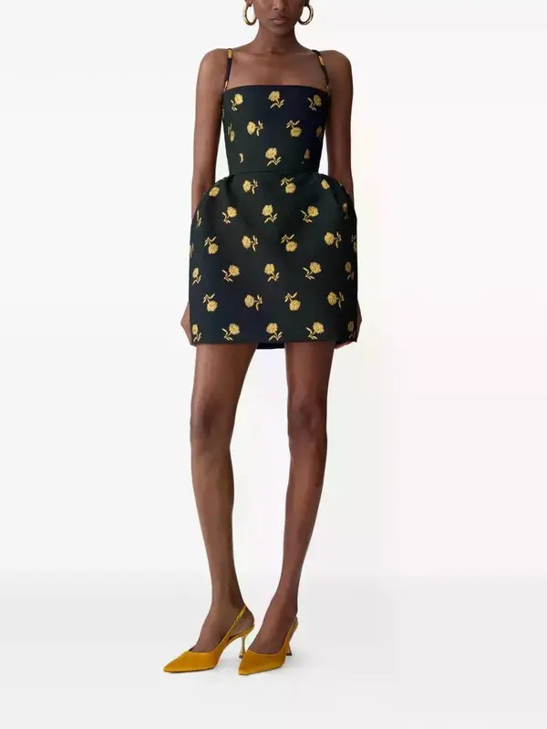 Carolina Herrera Carnation Jacquard Bell-shaped Mini Dress