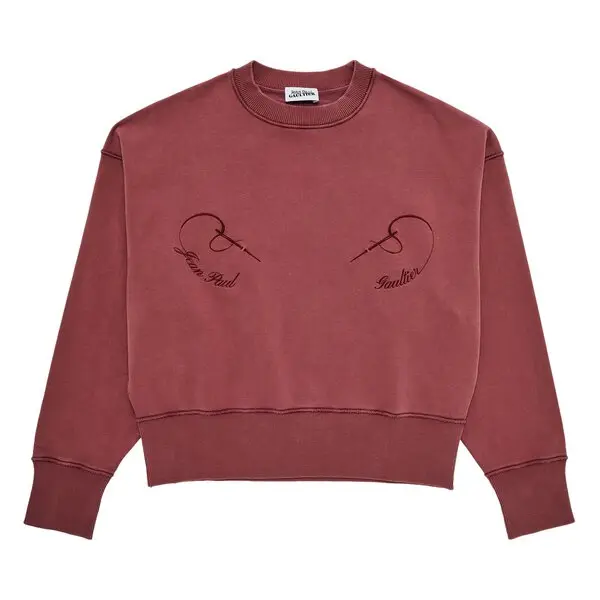 JEAN PAUL GAULTIER Fleece Sweatshirt With Embroidered Details - Red