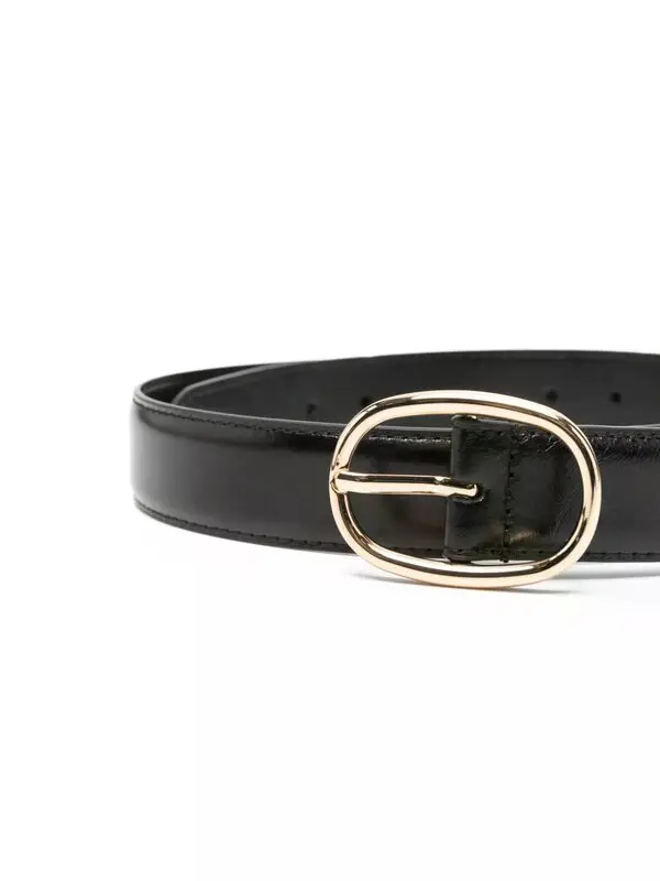 Maje Leather Belt With Removable Jewel