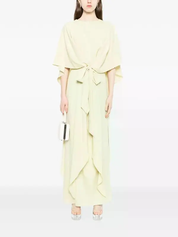 Amsale Pebble Crepe Maxi Dress - Yellow