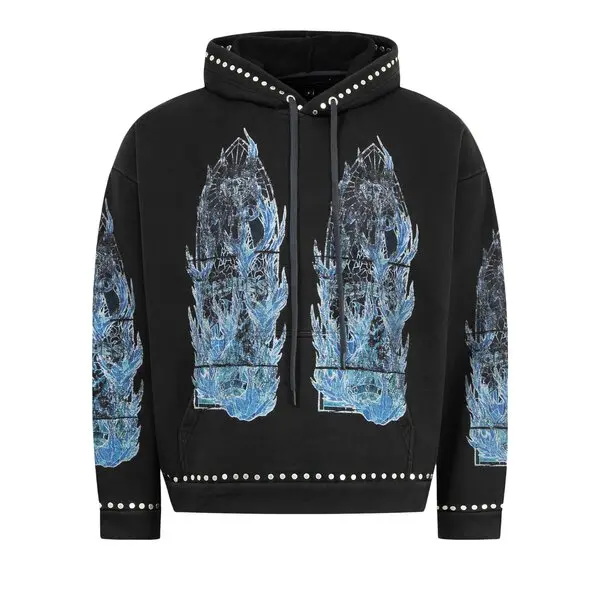 WHO DECIDES WAR Flame Glass Hooded Pullover