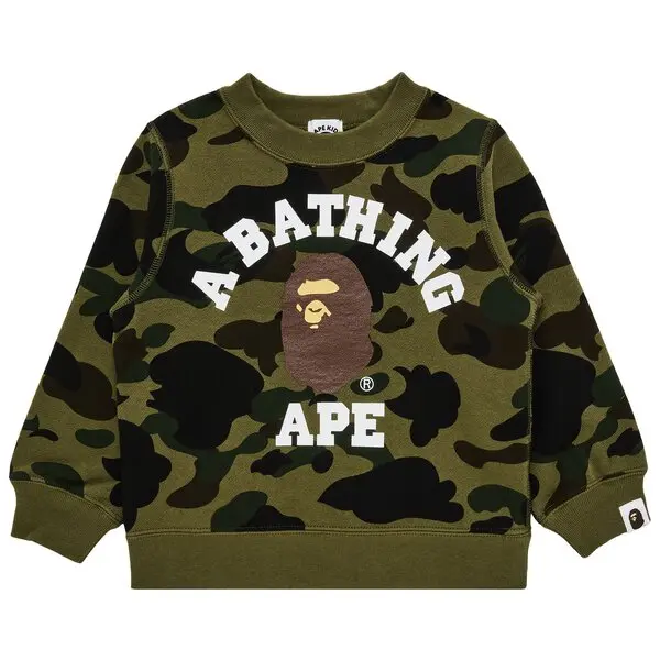 A BATHING APE 1st Camo College Crewneck Sweatshirt
