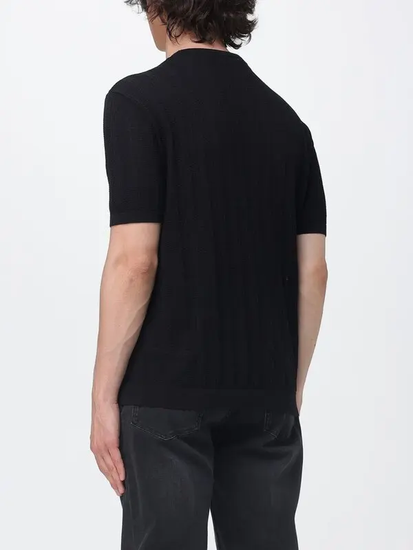 Emporio Armani Textured Knit Pullover - Black