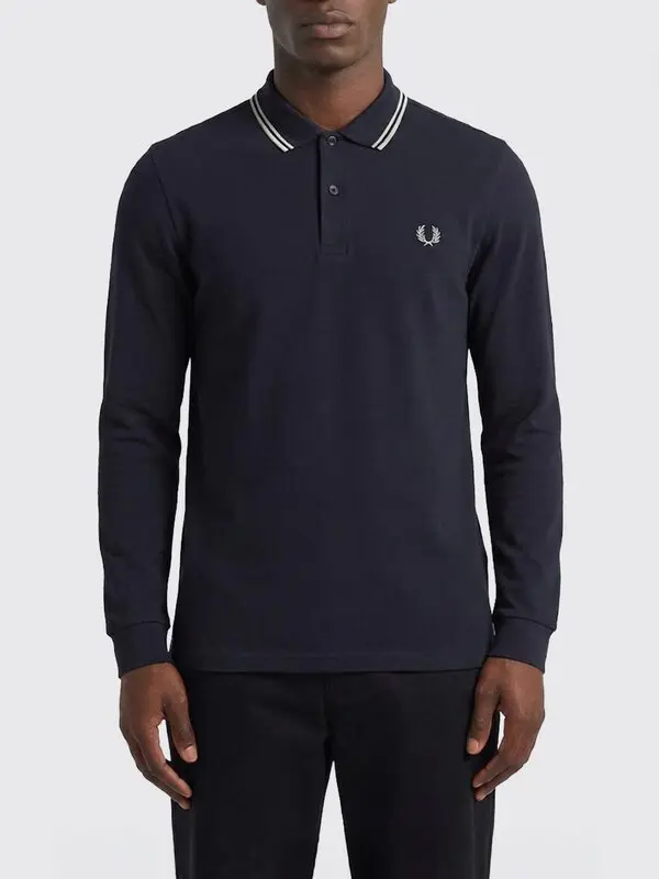 Fred Perry Cotton Polo Shirt With Logo - Navy