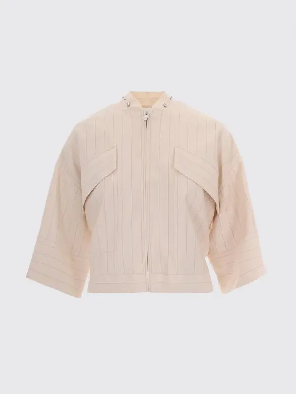 Liu Jo Pinstriped Viscose Blend Bomber Jacket - Brown