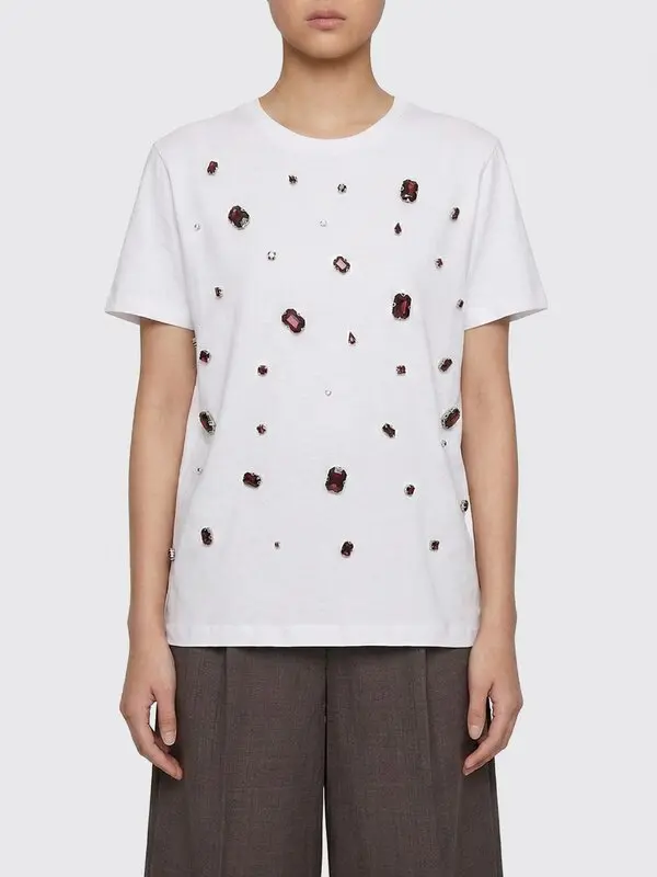 Liu Jo Embroidered Crystal T-shirt - White