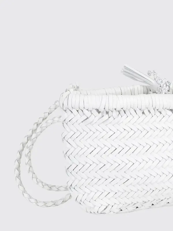 Dragon Diffusion Woven Leather Crossbody Bag - White