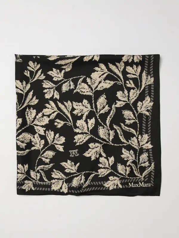 Max Mara Printed Silk Foulard - Black