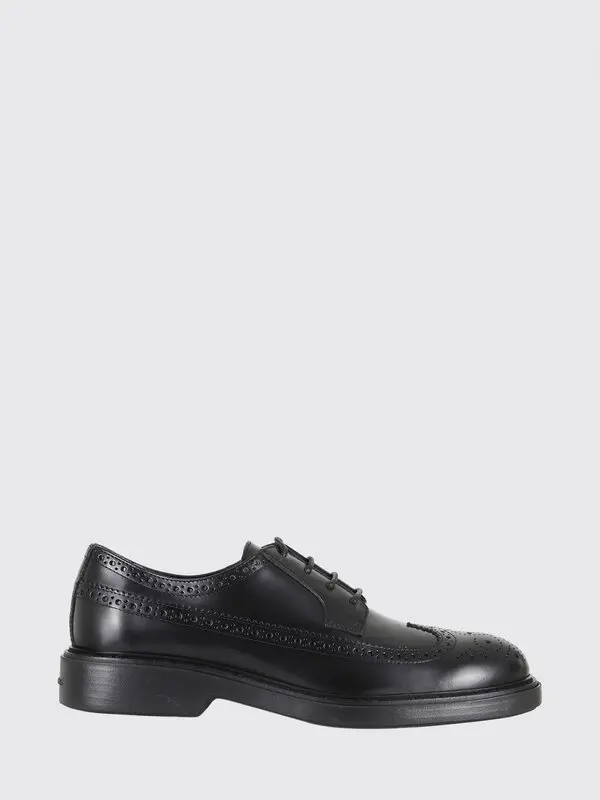 Hogan Leather Derby Shoes With Brogue Detailing - Black
