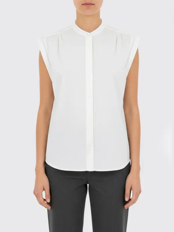FORTE_FORTE Sleeveless Cotton Silk Shirt - Beige