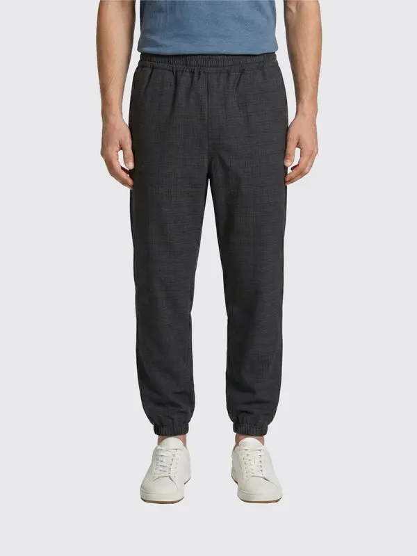Moschino Checked Wool Blend Jogger Trousers - Grey