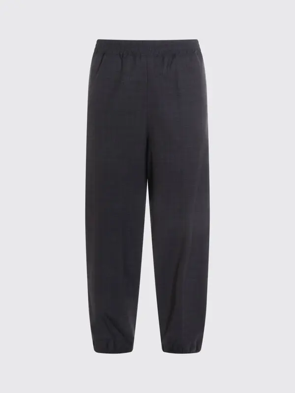 Moschino Checked Wool Blend Jogger Trousers - Grey