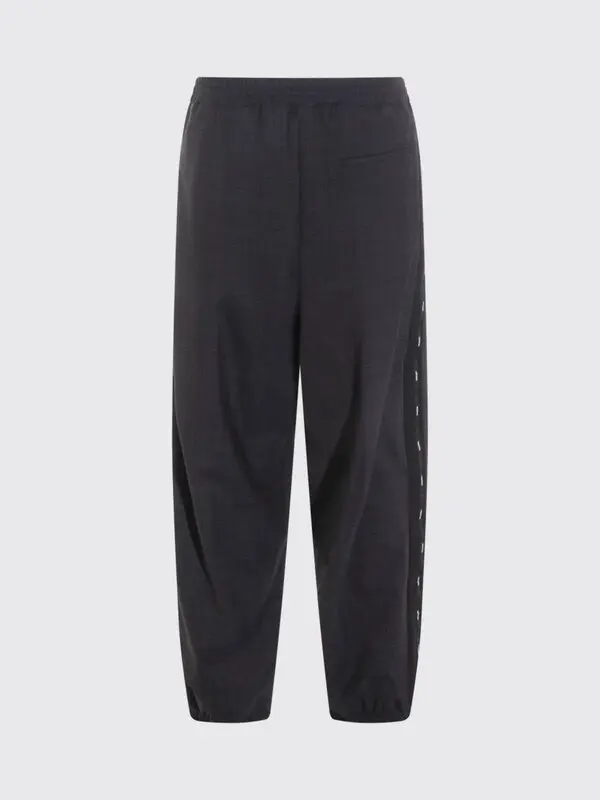 Moschino Checked Wool Blend Jogger Trousers - Grey
