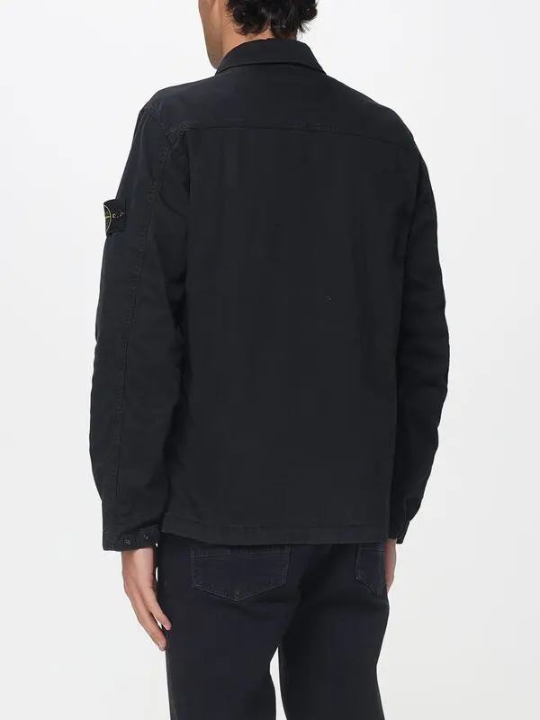 Stone Island Stretch Cotton Twill Overshirt - Black