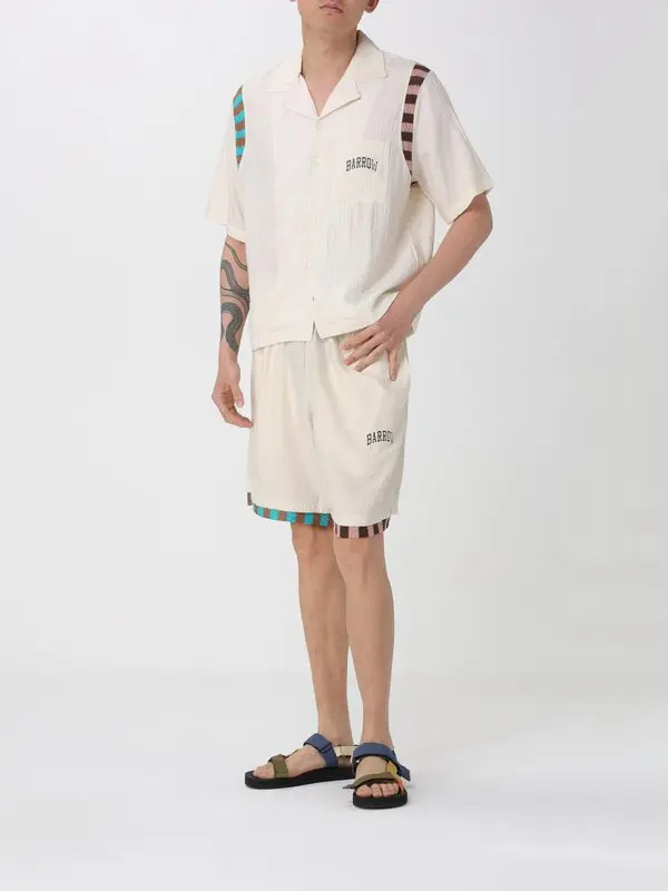 BARROW Casual Shirt In Cotton Blend With Logo - Beige