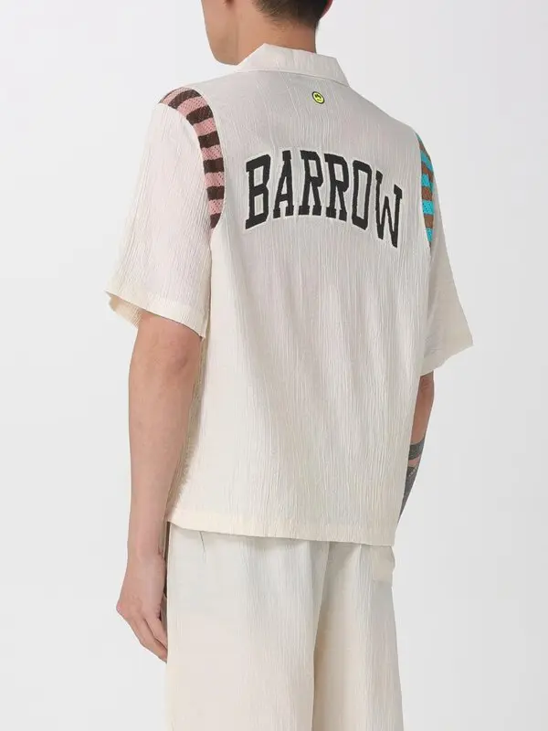 BARROW Casual Shirt In Cotton Blend With Logo - Beige