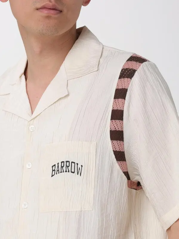 BARROW Casual Shirt In Cotton Blend With Logo - Beige