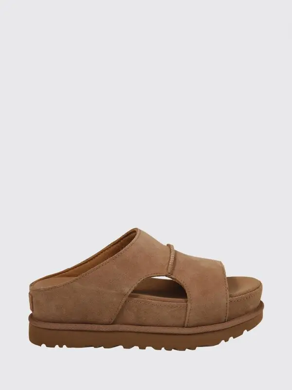 UGG Goldenstar Hi Suede Wedge Sandals - Brown