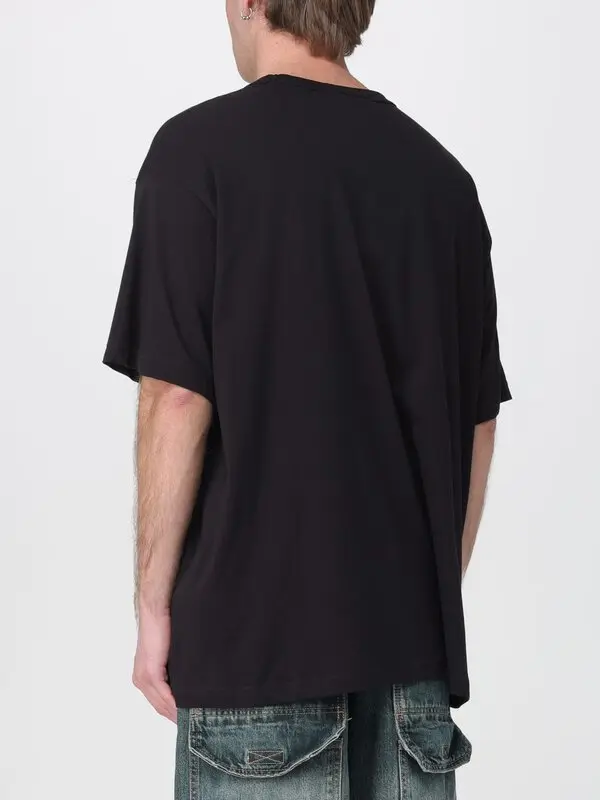 Versace Oversize Cotton T-shirt With Logo - Black