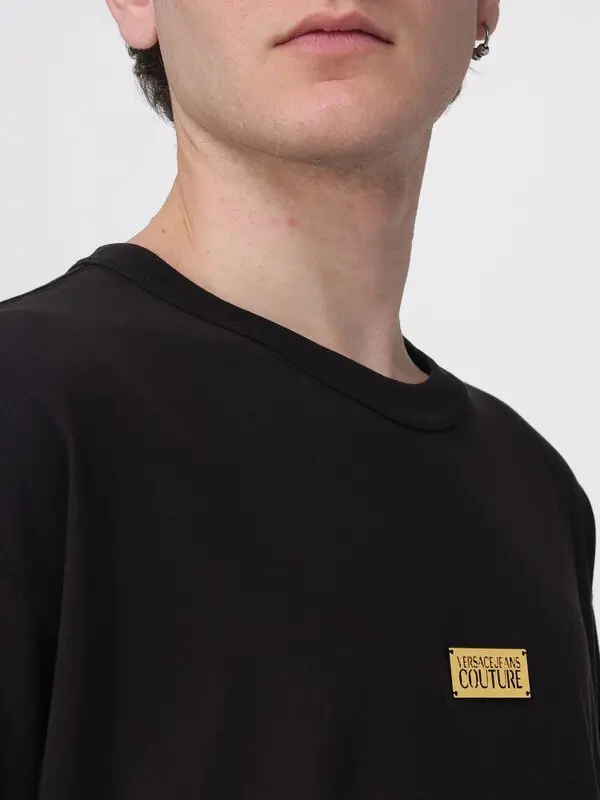Versace Oversize Cotton T-shirt With Logo - Black
