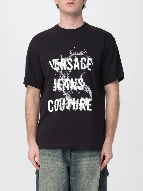 Versace Cotton T-shirt With Logo - Black