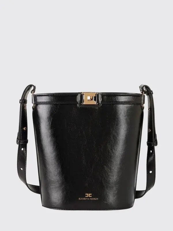 Elisabetta Franchi Mini Bucket Bag - Black