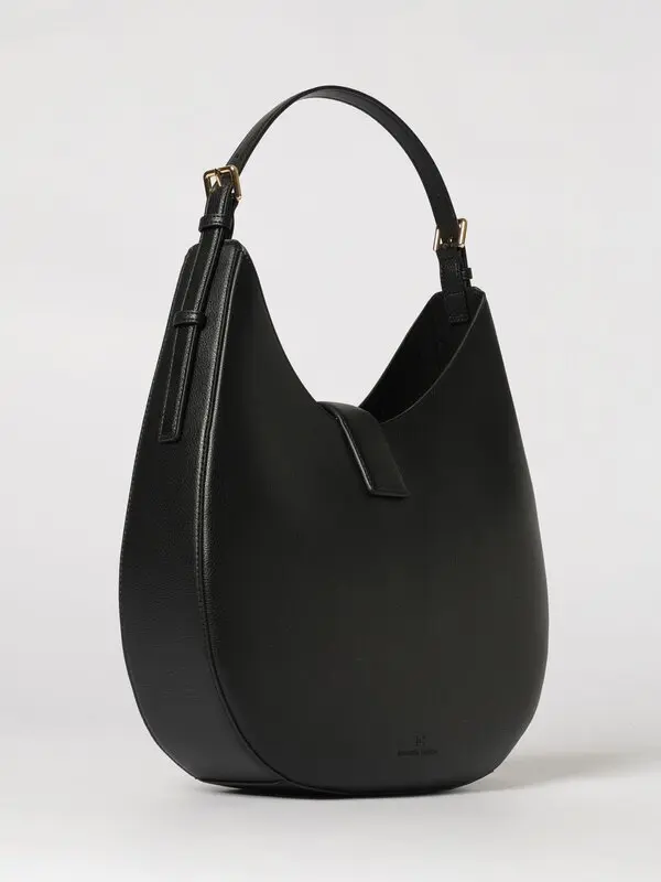 Elisabetta Franchi Round Hobo Shoulder Bag With Charm - Black