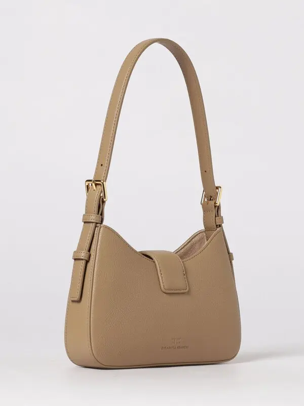 Elisabetta Franchi Small Hobo Bag With Charm By - Beige