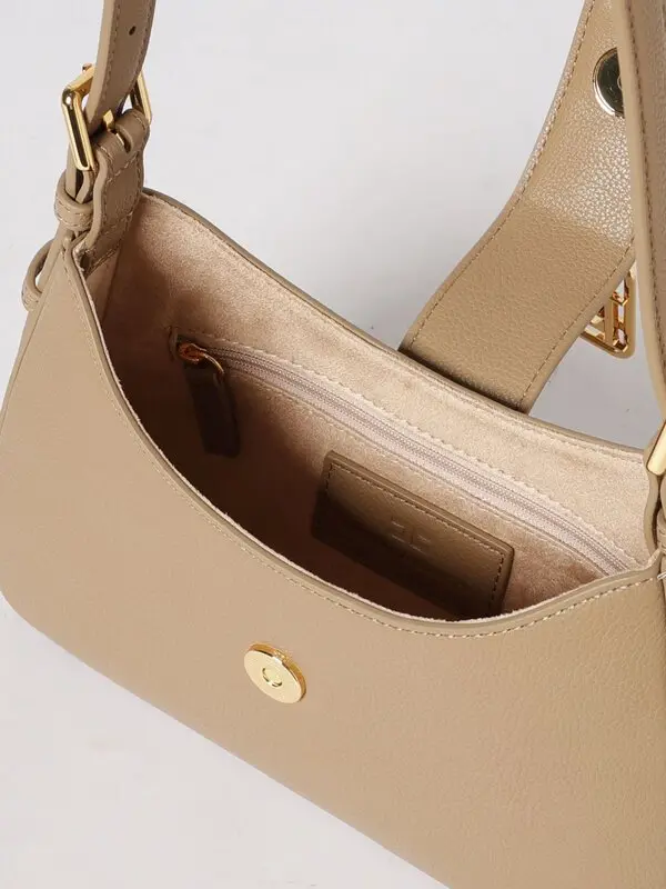 Elisabetta Franchi Small Hobo Bag With Charm By - Beige