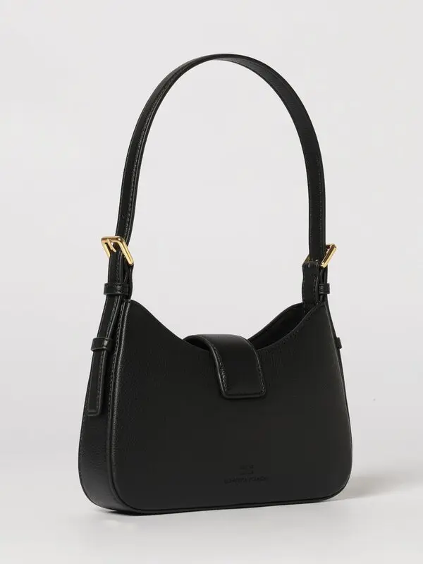Elisabetta Franchi Small Hobo Bag With Charm By - Black
